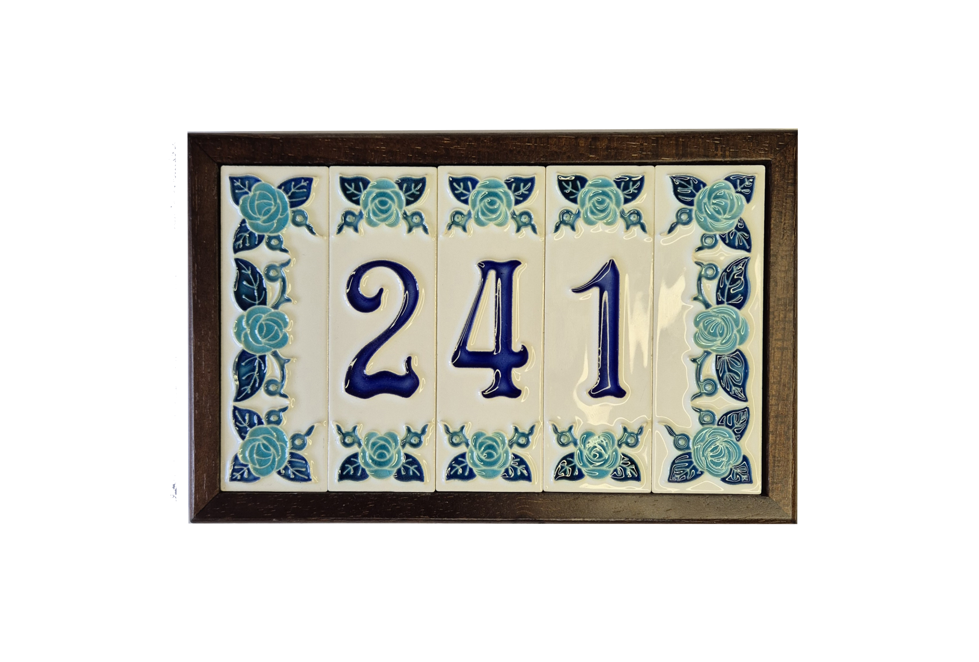 Italian rose & lemon designed ceramic number tiles large and small ...