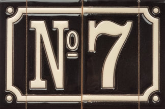 Hand-Painted French Black Ceramic House Number Tiles 11 x 5.5cm ...